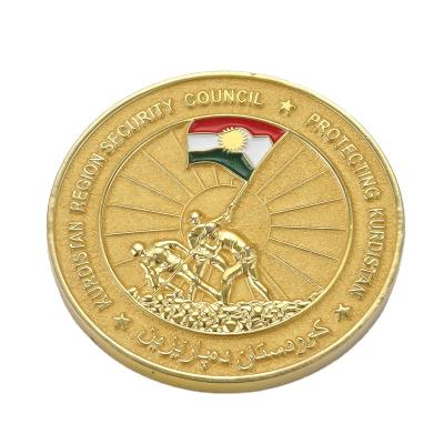 China Free Design Zinc Alloy Metal Shiny Gold Plating Custom Souvenir Anniversary Challenge Coin for sale
