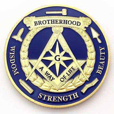 China wholesale custom made metal commemorative coin china custom masonic challenge coin for sale