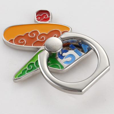 China High Quality Metal Custom Zinc Alloy Cartoon Soft Enamel Phone Ring Holder for sale