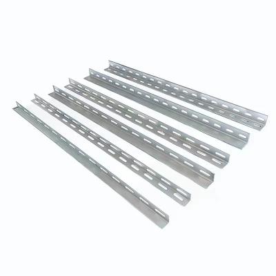 China Hot Dipped Galvanized Slotted L Steel Angle Bar with Holes Processing Service Punching for sale