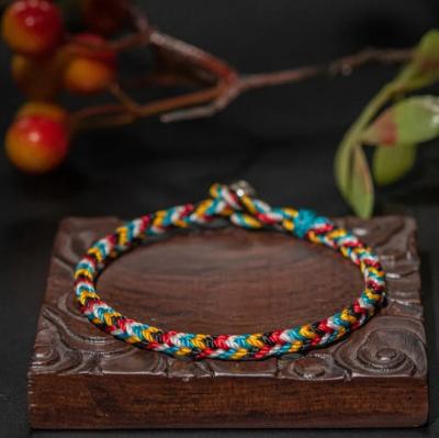 China Tibet Handmade Mystical Bracelet Five Color Thread Protection Braid String Bracelet for sale