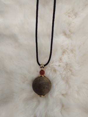 China Handmade Carved Agarwood Pendant with 18K Gold Buddha Design for Jewelry Distributors for sale
