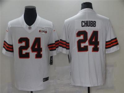 China Mens Cleveland Browns #24 Nick Chubb  2021 White Retro 1946 75th Anniversary Jersey for sale