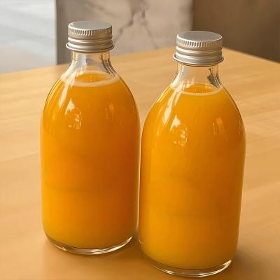 China Custom 280ml 350ml 500ml Glass Water Bottle with Screen Printing Logo Screw Cap for Beverages for sale
