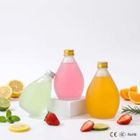 China 500ml Clear Frosted Glass Juice Bottle with Screw Cap for Beverage Storage for sale