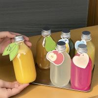 China 280ml 350ml 500ml Clear Beverage Glass Bottle With Screw Cap For Juice Coffee Kombucha for sale