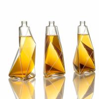 China 500ml 750ml Super Flint Crystal Glass Bottle Custom For Liquor Spirit Packaging for sale