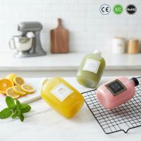 China Flat Clear Beverage Glass Bottle Refillable Container For Coffee Juice Wine Milk Tea for sale