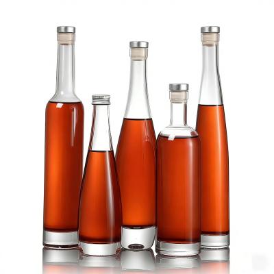 China Clear Glass Liquor Bottle With Cork Sealing Customizable Printing for sale