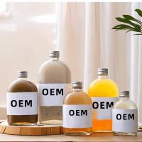 China Transparent Flat Square Glass Bottle for Juice Beverage 100ML 200ML 250ML 350ML for sale