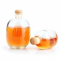 China Round Clear Frosted Glass Bottle 100ml 250ml 350ml 500ml For Fruit Wine Beverages for sale
