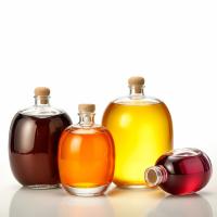 China Round Clear Frosted Glass Bottle 100ml 250ml 350ml 500ml For Fruit Wine Beverages for sale