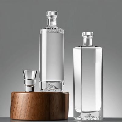 China Whiskey Vodka Tequila Glass Bottle With Rubber Stopper Customized Decal Label for sale