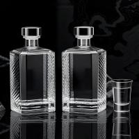 China Square Custom Glass Bottles With Cork Stopper For Liquor Spirits 250ml 500ml 1500ml for sale
