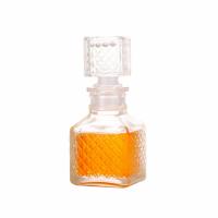 China 50ml Clear Glass Liquor Bottle Mini Alcohol Spirit Container With Screw Cap Cork for sale