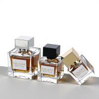 China Square Luxury Fragrance Perfume Glass Bottle With Screen Printing Pump Sprayer for sale