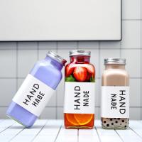 China Food Grade Refillable Beverage Glass Bottle With Aluminum Cap For Juice Milk Coffee Wine for sale
