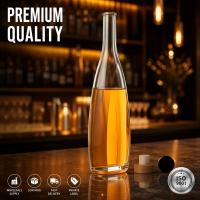 China 750ml High Flint Glass Tapered Glass Liquor Bottle Sleek Spirits Decanter For Bar for sale