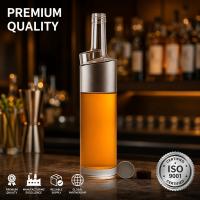 China 750ml High Flint Glass Liquor Bottle With Slanted Shoulder Design For Whiskey Spirits for sale