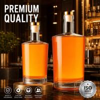 China 750ml Extra White Clear High Flint Glass Liquor Bottle For Whiskey Vodka for sale