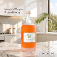 China Frosted Glass Wine Bottle With Wooden Cork For Leakproof Sealing UV Protection for sale