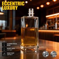 China Asymmetrical Neck Square Whiskey Bottle High Flint Transparency Liquor For Spirits for sale