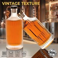 China Solent Luxury Vertical Ribbed Frosted Clear Glass Liquor Bottle With High Flint For Whiskey Spirits for sale