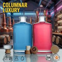 China Solent Luxury Vertical Ribbed Glass Liquor Bottle With Heavy Base High Flint Transparency For Spirits for sale