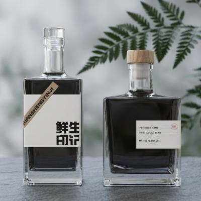 China Square Glass Bottle With Leakproof Sealing Lead Free Flint Glass For Liquor Beverage Containers for sale