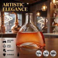 China Crescent Shape Lead Free Crystal Glass 750ml Glass Liquor Bottle Spirit Decanter for sale
