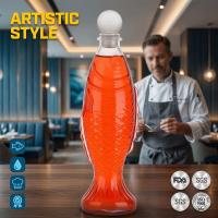 China Fish Shaped Borosilicate Glass Liquor Bottle With High Flint Transparency For Wine Decanter for sale