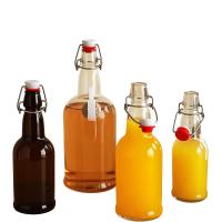China High Density Flint Glass Beer Bottle with Airtight Swing Top for Bulk for sale