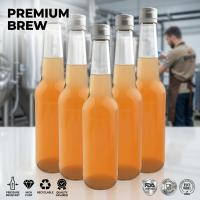 China Long Neck 380ml Screw Cap Beverage Glass Bottle For Beer Wine Spirits for sale