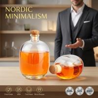 China Egg Shaped 500ml Borosilicate Glass Liquor Bottle Spirit Decanter For Whiskey for sale