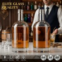 China Bell Shaped Shoulder 750ml Liquor Bottle With Thick Base Design For Spirits for sale