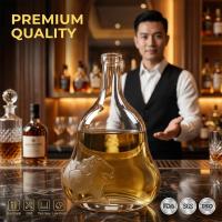 China Luxury Pear Shaped Super Flint Glass Liquor Bottle 500ml For Spirits for sale