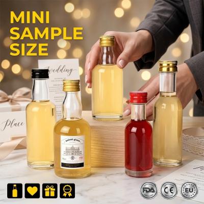 China 50ml 100ml Empty Mini Liquor Bottle Glass Spirit Bottle For Wedding Favors for sale