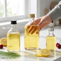 China Square Spirit Glass Flask Bottle With Screw Cap 200ml 350ml 500ml for sale