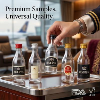 China 50ml Clear Miniature Liquor Glass Bottle With Aluminum Screw Cap For Food Grade Whiskey Wine Packaging for sale
