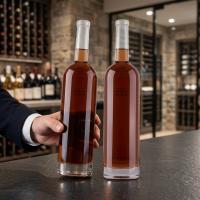 China Tall Slender Cylindrical Spirit Glass Bottle Heavy Base For Wine Liquor Packaging for sale