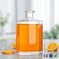 China 500ml Octagonal Heavy Base Glass Liquor Bottle Spirits Decanter 8 Sided Squat Whiskey Bottle for sale