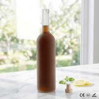 China High Flint Frosted Glass Bottle With Wooden Stopper Cork Matte Finish For Luxury Spirits for sale