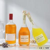China 500ml Fluted Long Neck Ribbed Custom Glass Bottles Teardrop Wine Bottle For Brandy Whiskey for sale