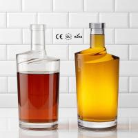 China 500ml Asymmetrical Glass Bottle For Spirits Whiskey Gin Bottle With Twist Design Slanted Shoulder for sale