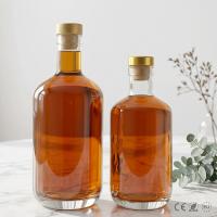 China 750ml Nordic Cylindrical Glass Bottle Spirits Bottle With T Top Cork Stopper For Gin Vodka Whiskey for sale