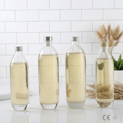 China High Flint 500ml Glass Bottle Sloping Shoulder With Cork For Liquor Spirit Packaging for sale