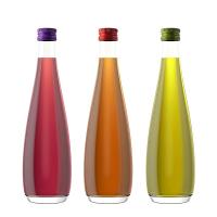 China Teardrop Shaped Borosilicate Glass Beverage Bottle With Screw Cap for sale