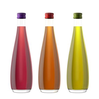 China Teardrop Shaped Borosilicate Glass Beverage Bottle With Screw Cap for sale