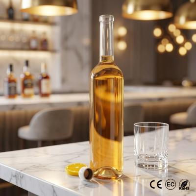 China 375ml High Flint Tall Slim Liquor Glass Bottle With Screw Cap for sale