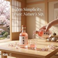 China 300ml Clear Glass Bottle With Cork Stopper For Plum Wine Sake Beverage Packaging for sale